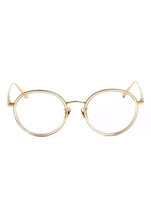 Linda Farrow Round Frame Glasses - Gold