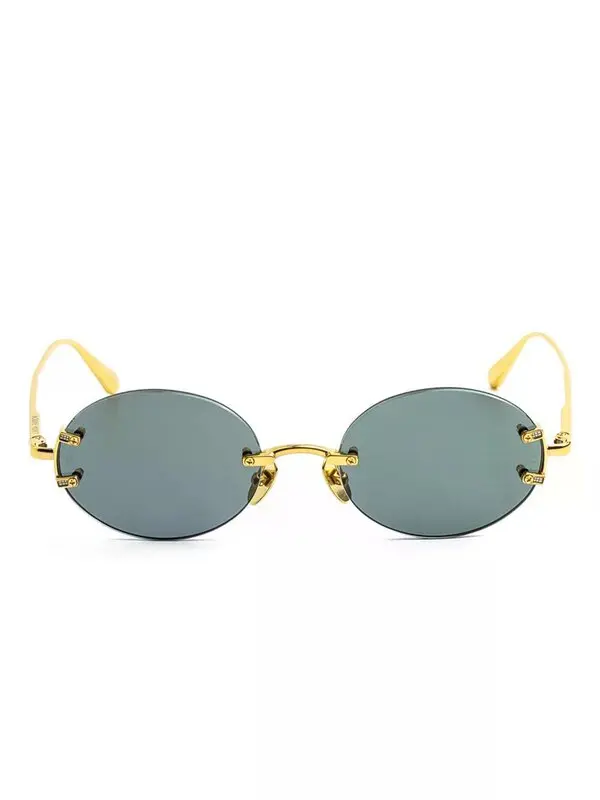 Linda Farrow Round Frame Sunglasses - Gold