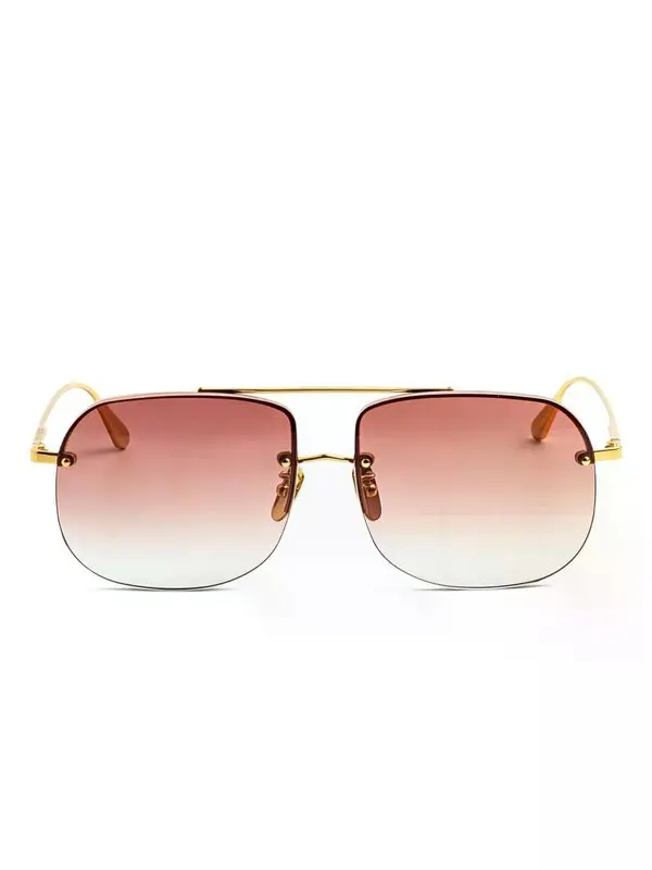 Linda Farrow Square Frame Sunglasses - Gold