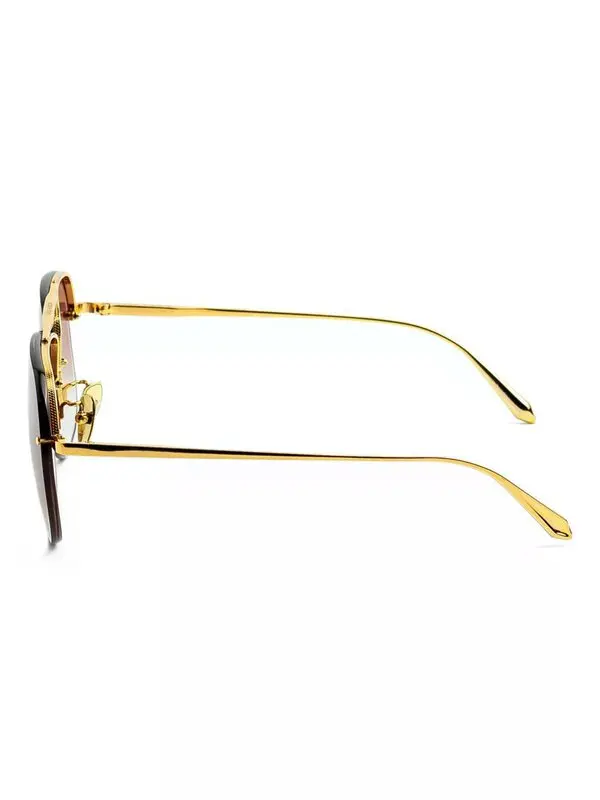 Linda Farrow Square Frame Sunglasses - Gold