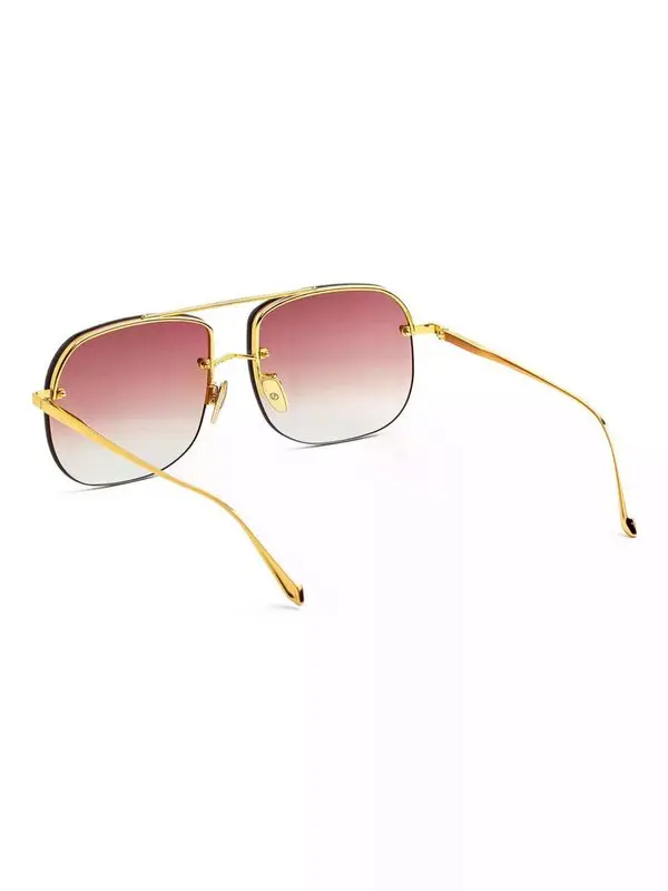 Linda Farrow Square Frame Sunglasses - Gold