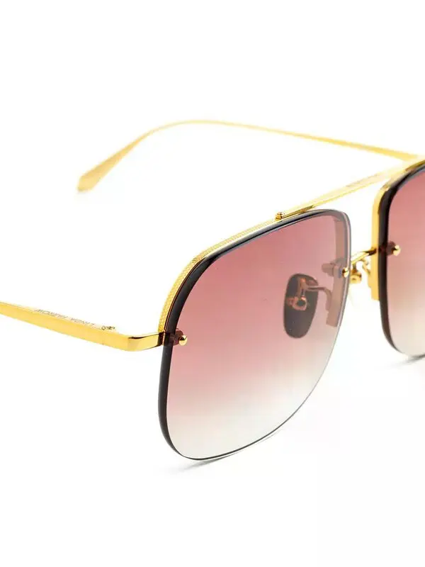 Linda Farrow Square Frame Sunglasses - Gold