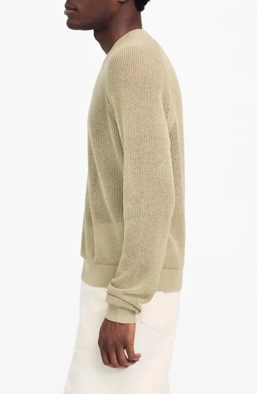 Madewell Mesh Knit Crewneck Sweater - Light Cargo