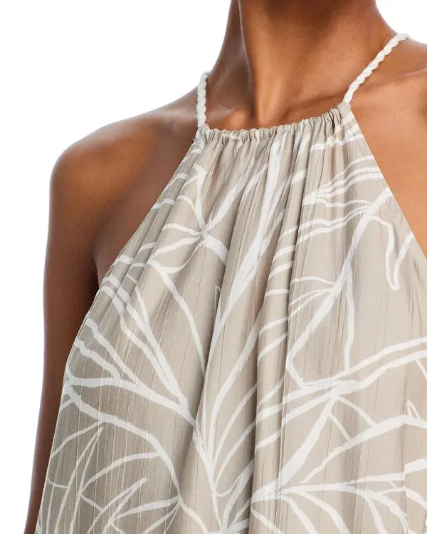 bella dahl open back halter dress Maxi In Tropical Print - 67% Off Fabric Classification:CHIFFON