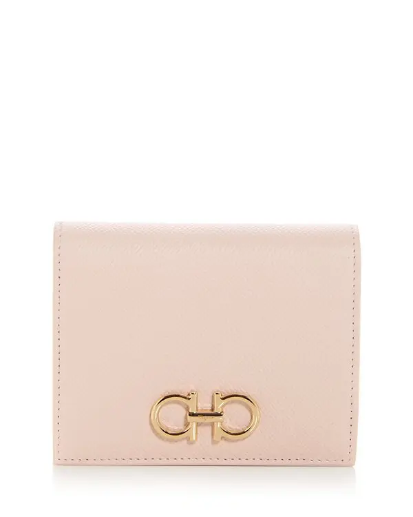 FERRAGAMO Gancini Leather Bifold Wallet - Ballet