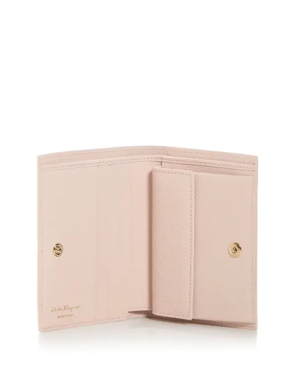 FERRAGAMO Gancini Leather Bifold Wallet - Ballet