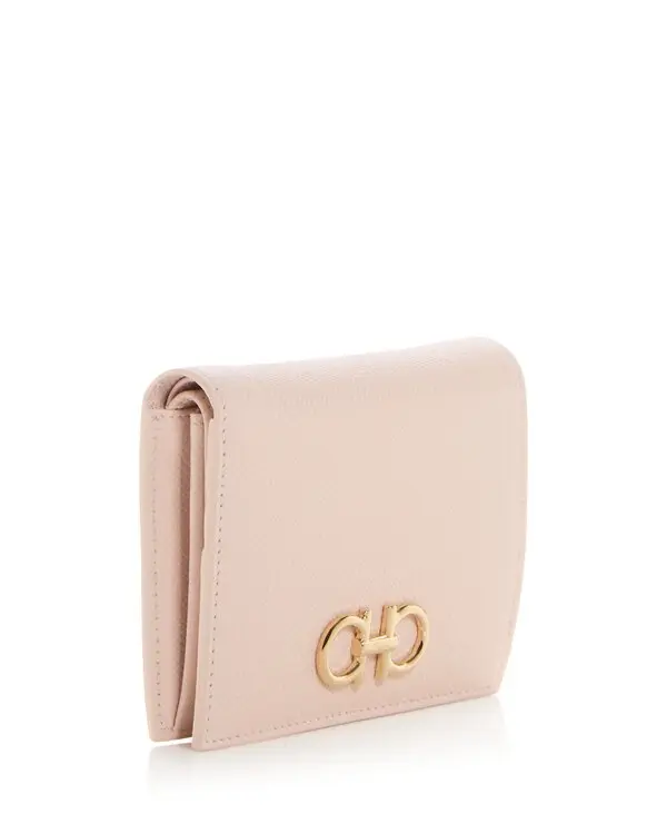 FERRAGAMO Gancini Leather Bifold Wallet - Ballet