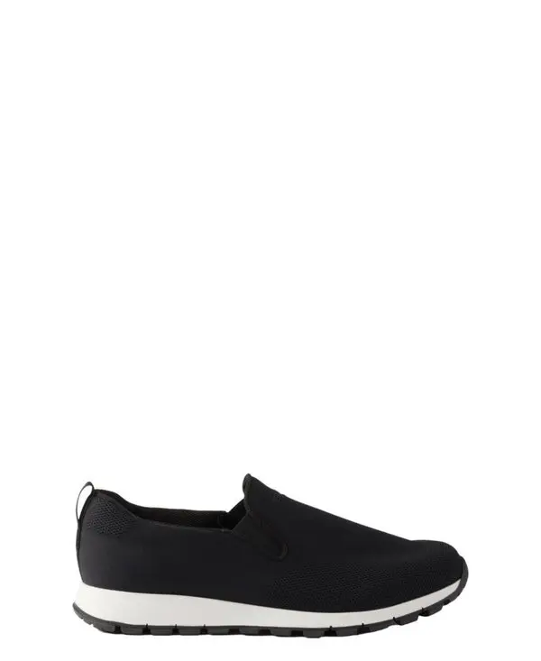Prada Stretch Knit Slip-on Sneakers - Black | Editorialist display picture 3
