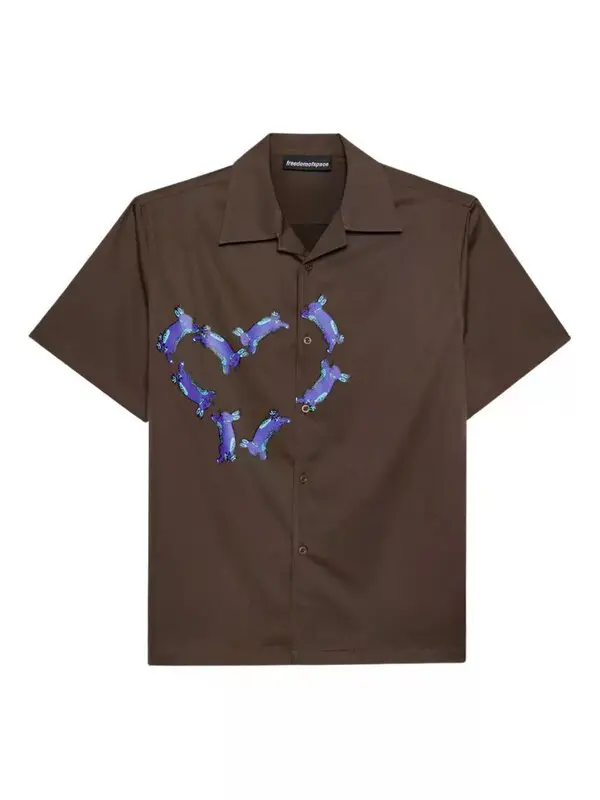 FREEDOM OF SPACE Cotton Shirt - Brown