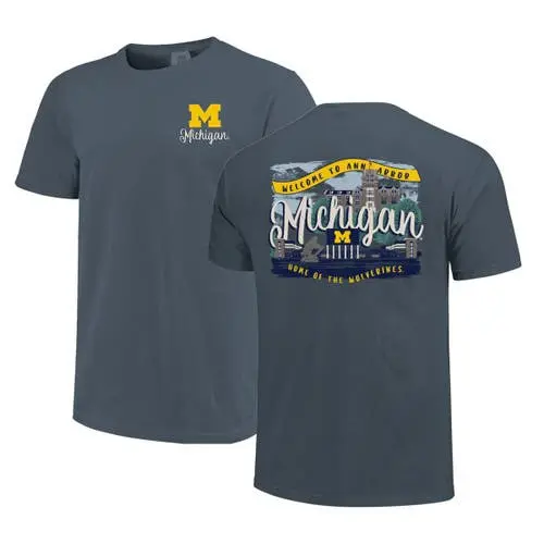 IMAGE ONE Michigan Wolverines Campus Scene Graphic T-shirt