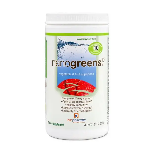 BIOPHARMA SCIENTIFIC Nanogreens10 Strawberry 360 Grams - One-color