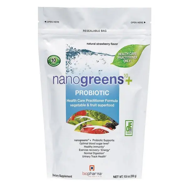 BIOPHARMA SCIENTIFIC Nanogreens+ Probiotic Strawberry 300 Grams - One-color