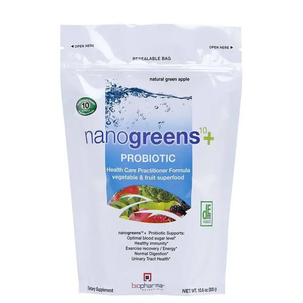BIOPHARMA SCIENTIFIC Nanogreens+ Probiotic Green Apple 300 Grams - One-color