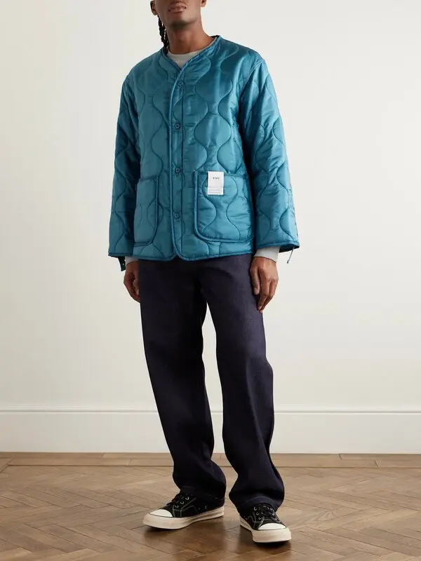 Wtaps Wlj Logo-AppliquéD Quilted Nylon-Ripstop Jacket - Blue