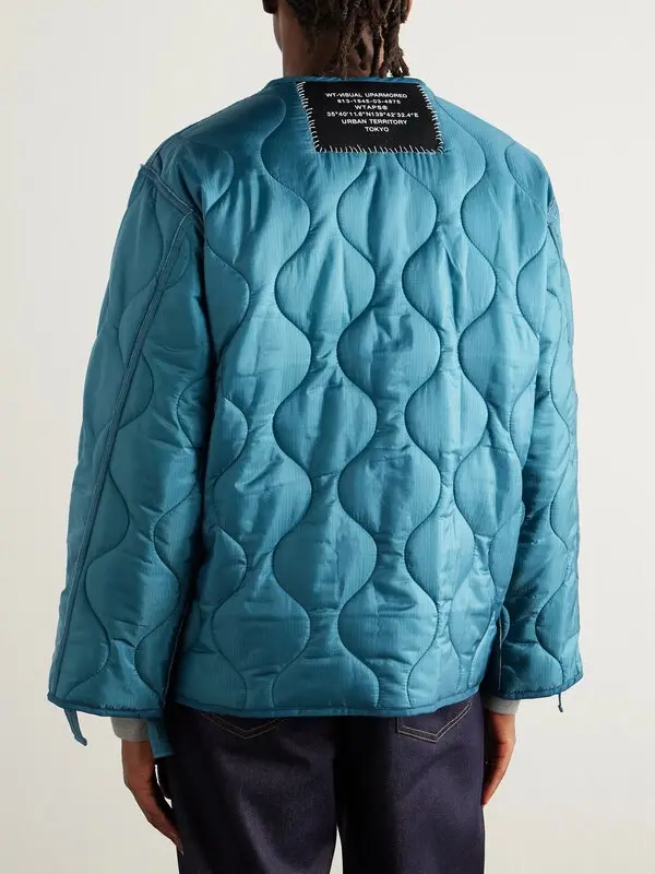 Wtaps Wlj Logo-AppliquéD Quilted Nylon-Ripstop Jacket - Blue