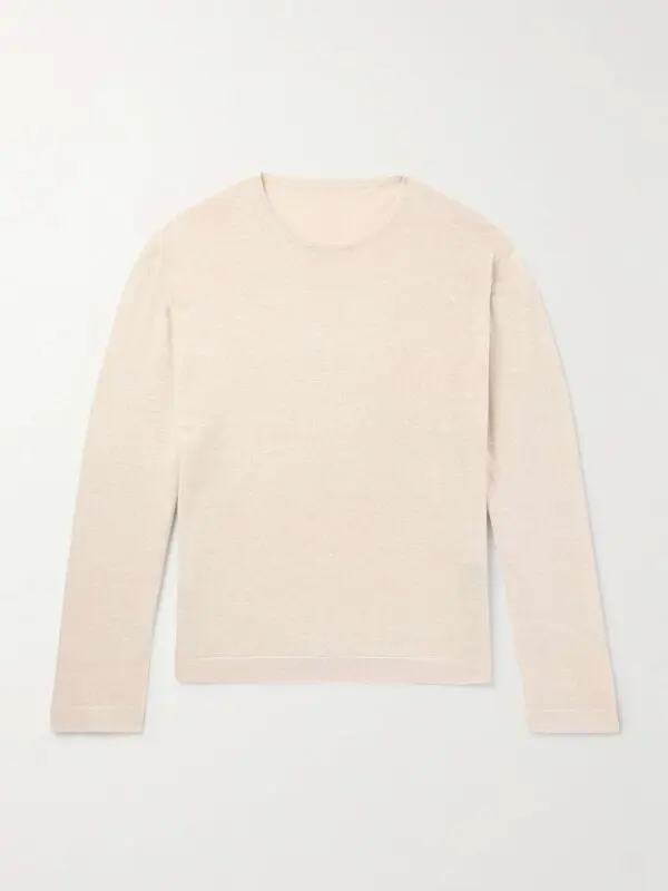 STOFFA Linen And Cotton-blend Sweater - Sand
