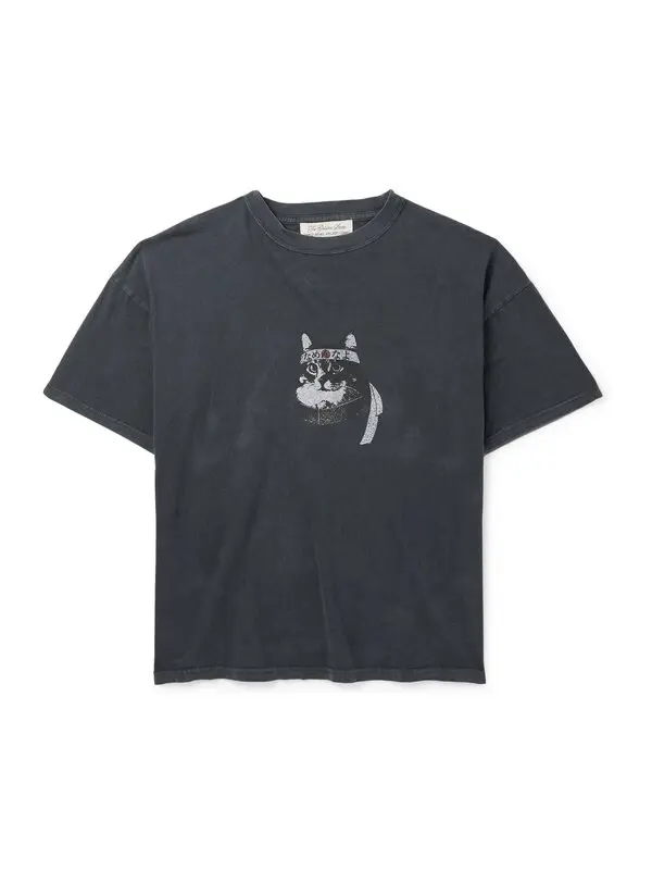 Remi Relief Chef Cat Printed Cotton-Jersey T-Shirt - Black