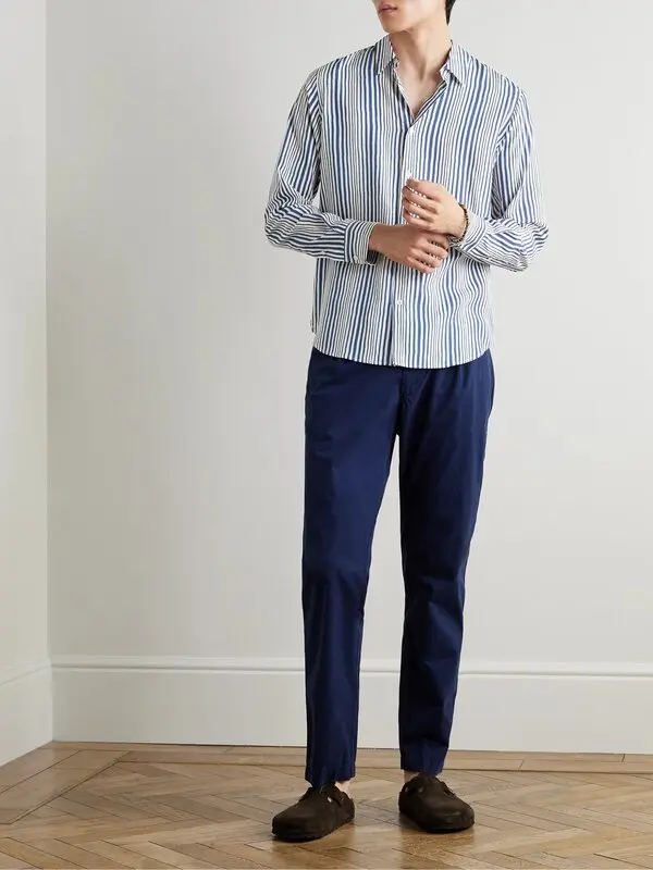 Orlebar Brown Giles Slim-fit Striped Lyocell Shirt - Blue