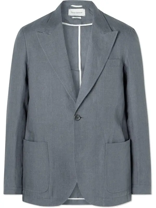 Oliver Spencer Laurel Unstructured Linen Suit Jacket - Gray