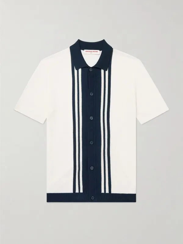 Orlebar Brown Tiernan Striped Mercerised Organic Cotton-piqué Shirt