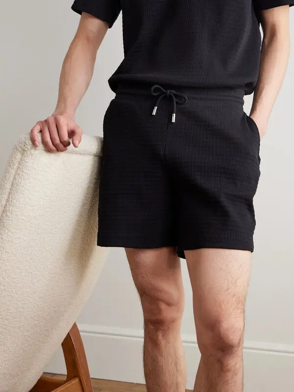 Mr P. Straight-leg Ribbed Cotton-jersey Shorts