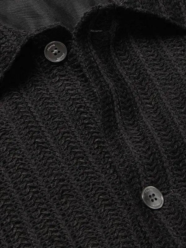 FRAME Striped Crocheted Shirt