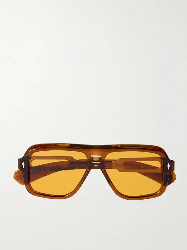 JACQUES MARIE MAGE Glenn Gould Fugue Aviator Sunglasses - Brown