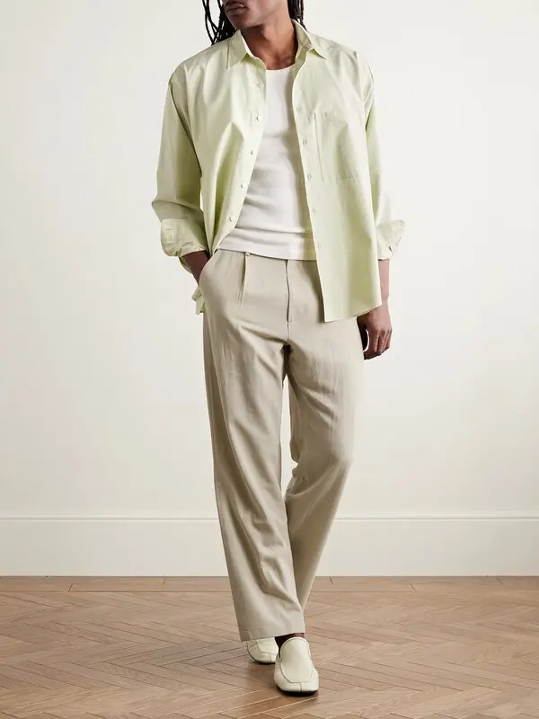 Auralee Straight-leg Pleated Gabardine Trousers