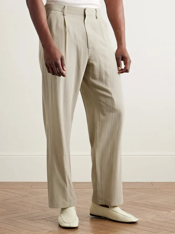 Auralee Straight-leg Pleated Gabardine Trousers