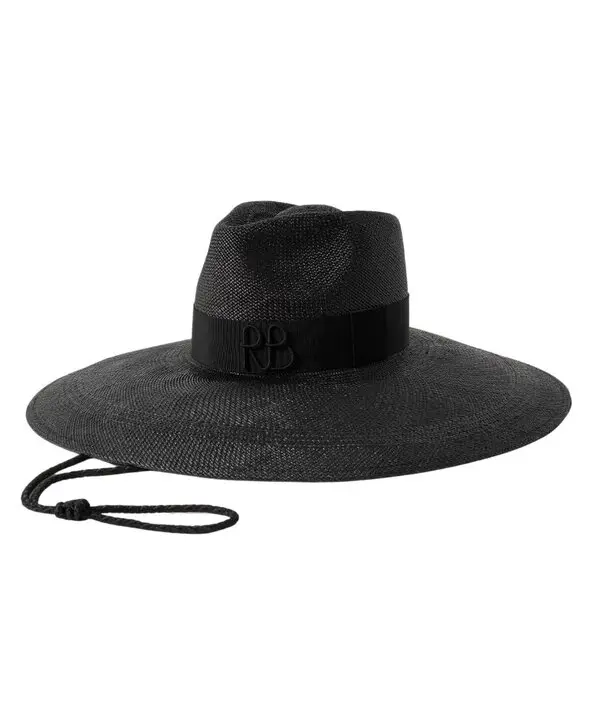Ruslan Baginskiy Embroidered Silk Grosgrain-trimmed Straw Fedora - Black