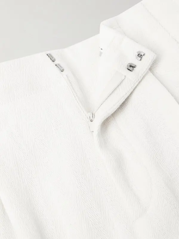 Brunello Cucinelli Straight-leg Pleated Cotton And Linen-blend Trousers