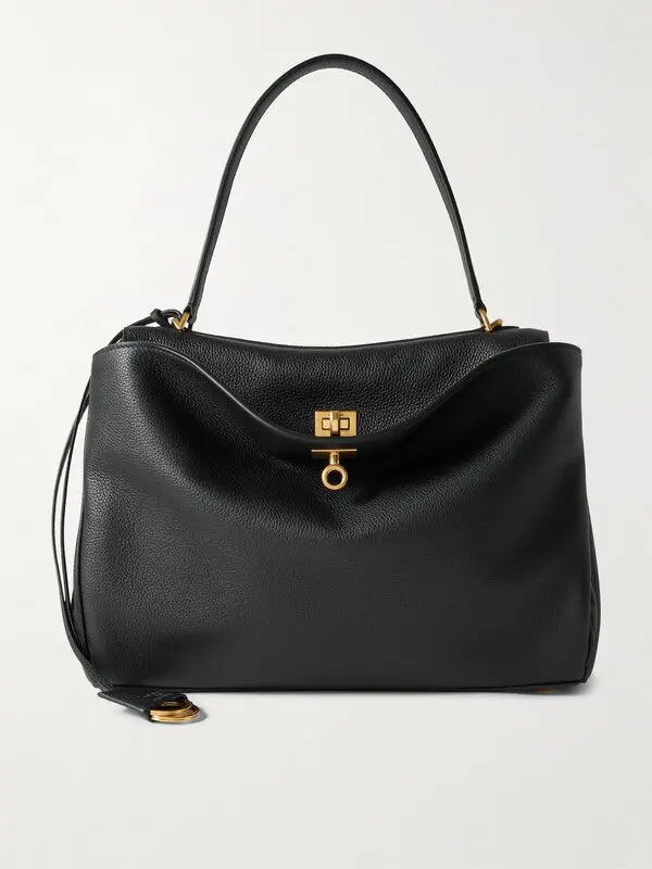 Balenciaga Rodeo Medium Textured-leather Shoulder Bag - Black
