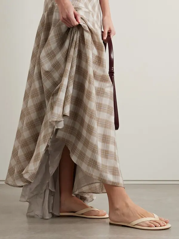 AeydĒ Melody Leather Flip Flops - Neutrals