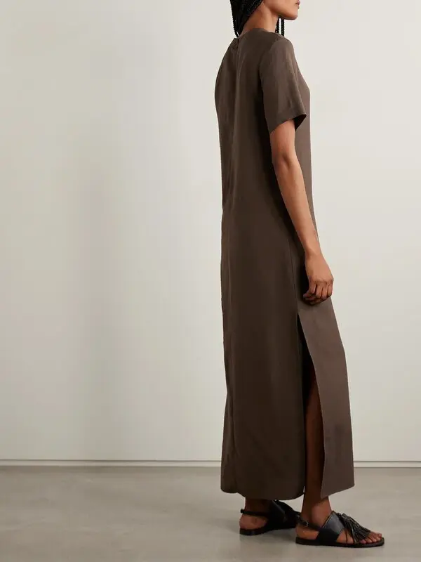 Brunello Cucinelli Bead-embellished Twill Midi Dress