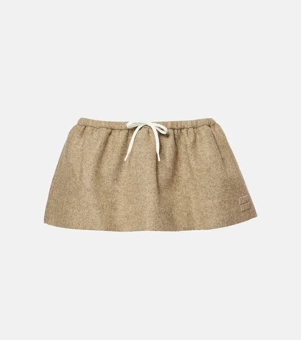 Miu Miu Virgin Wool Miniskirt