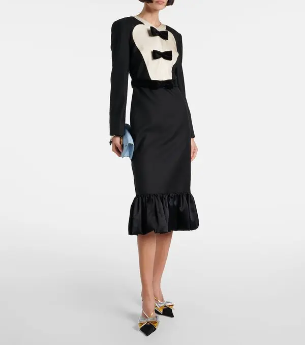 Valentino Garavani Bowow 85 Moiré Slingback Pumps - Black