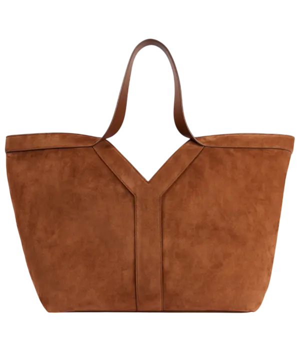 Saint Laurent Y Suede Tote Bag - Brown