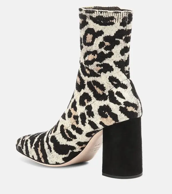 Miu Miu Leopard-print Jacquard Ankle Boots
