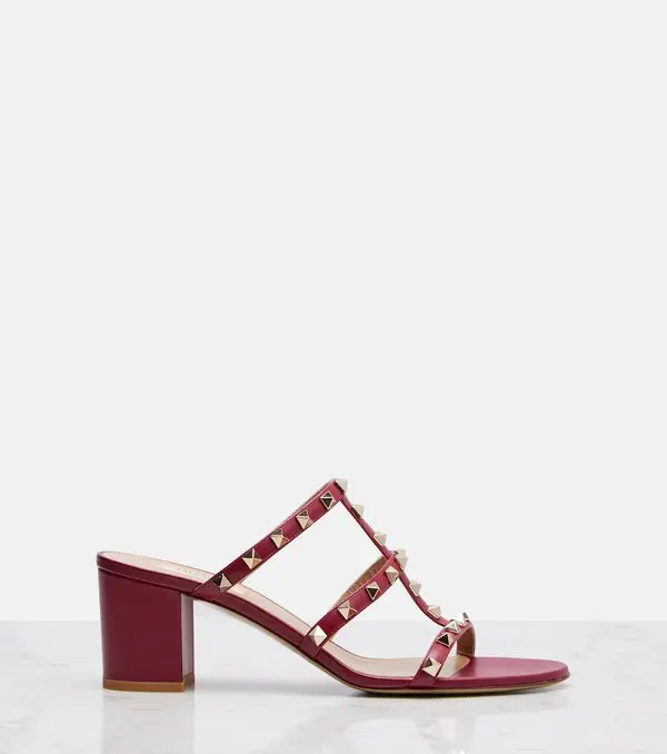 Valentino Garavani Rockstud 70 Studded Leather Sandals - Brown