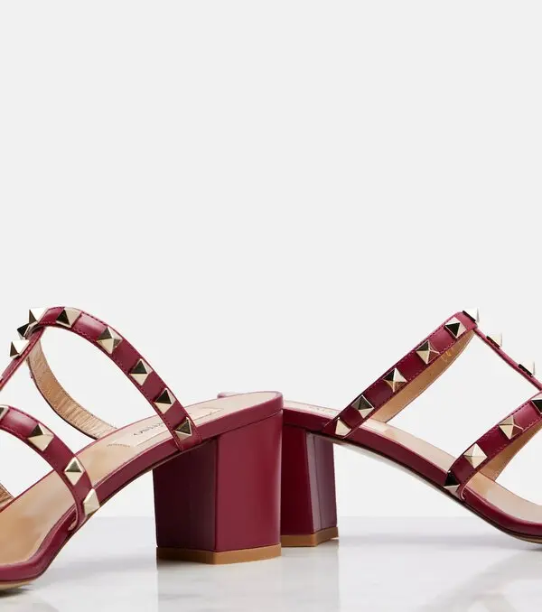 Valentino Garavani Rockstud 70 Studded Leather Sandals - Brown