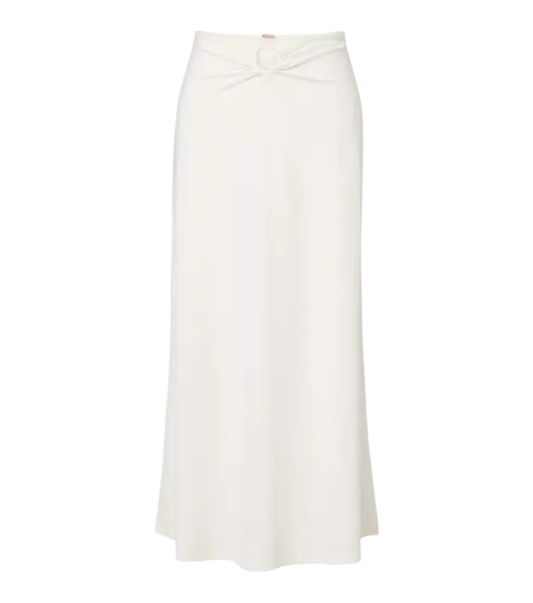 Johanna Ortiz Gathered Midi Skirt - White
