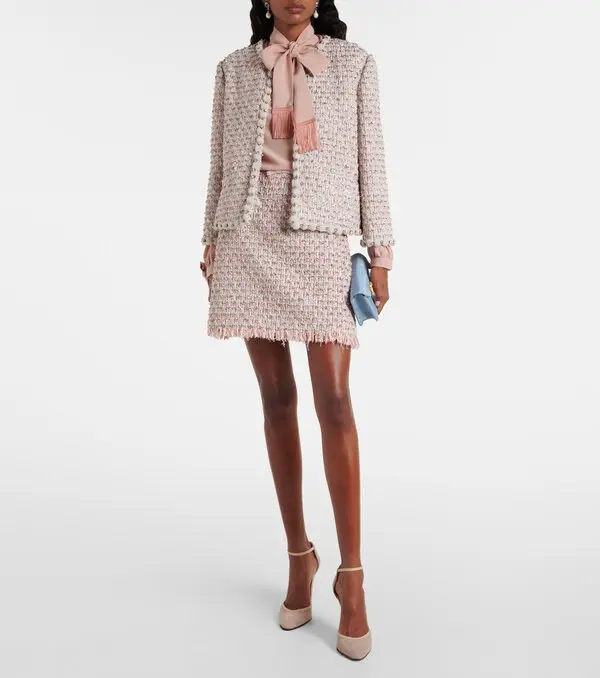 Valentino Garavani Bow-detail Silk Crêpe Blouse - Pink