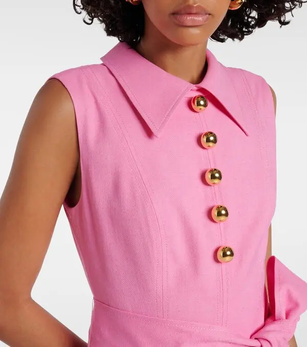 Carolina Herrera Belted Twill Midi Dress