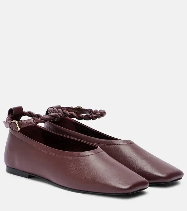 A.emery Steele Leather Flat - Burgundy