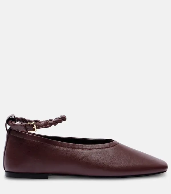 A.emery Steele Leather Flat - Burgundy