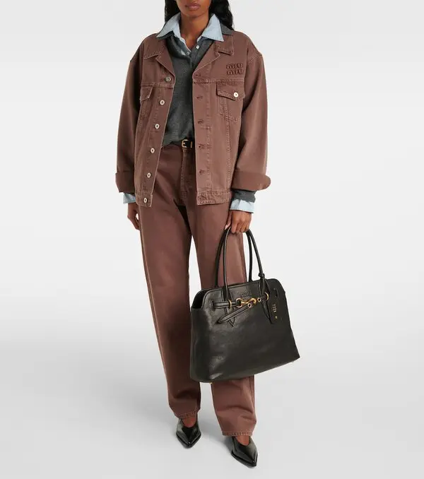 Miu Miu Medium Leather Tote Bag