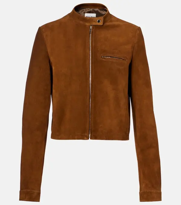 Miu Miu Suede Jacket - Brown