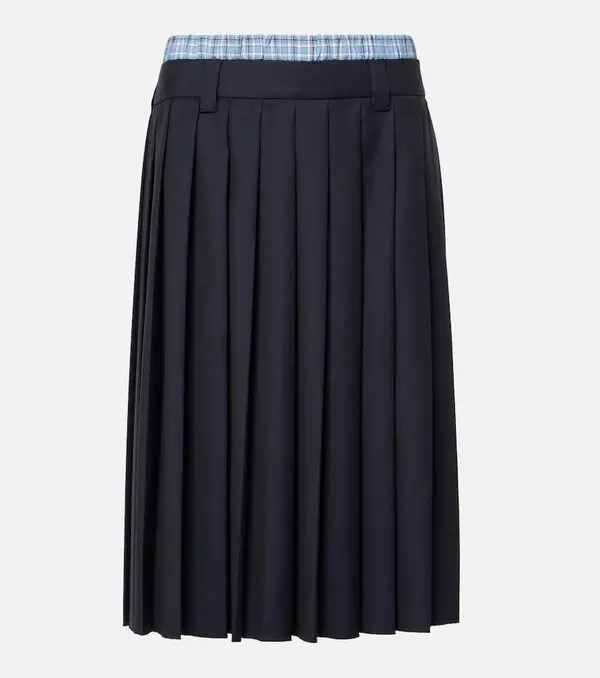 Miu Miu Pleated Midi Skirt