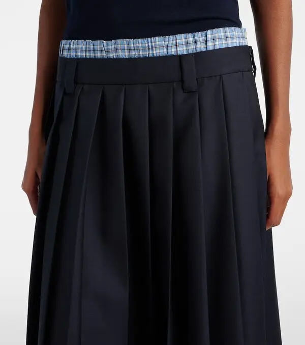 Miu Miu Pleated Midi Skirt