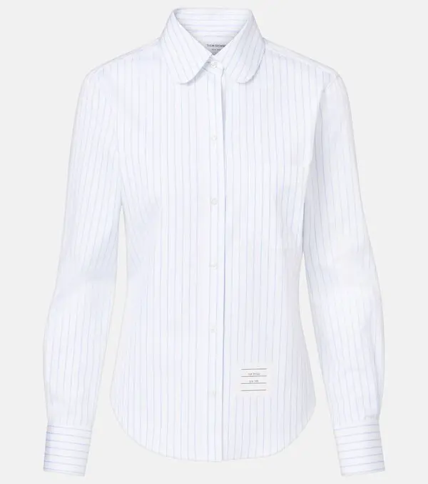 Thom Browne Pinstripe Cotton Poplin Shirt - Blue